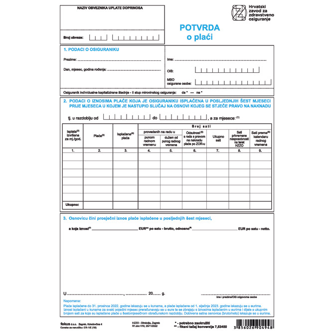 Obrazac ER-1/E potvrda o plaći pk10 Fokus!! – Hard Jura