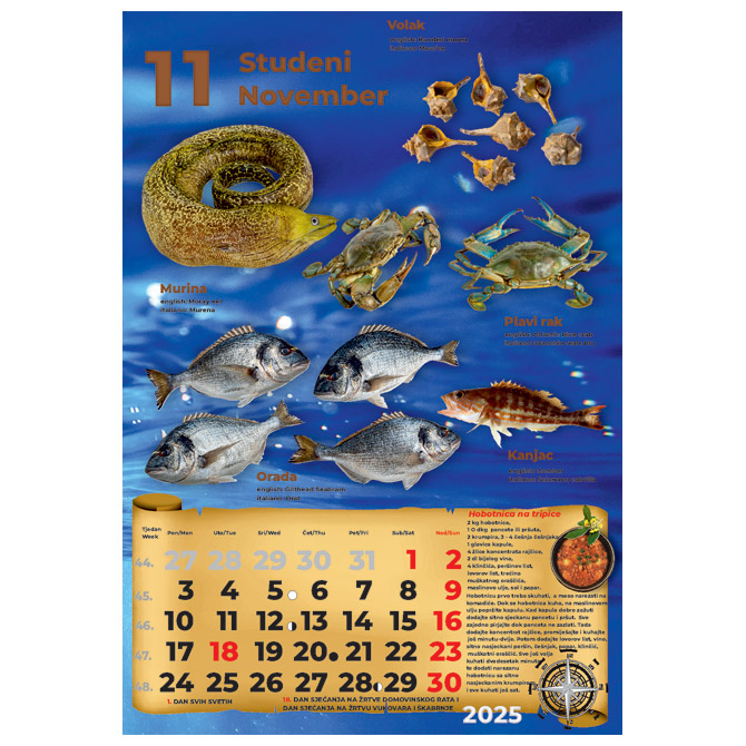 Kalendar “Ribarnica 2026” 13 listova, spirala!! – Hard Jura